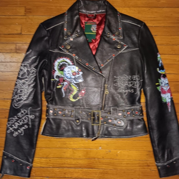 Ed Hardy | Jackets & Coats | Ed Hardy Leather Jacket | Poshmark